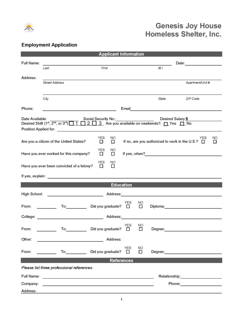 Employment - Genesis Joy House